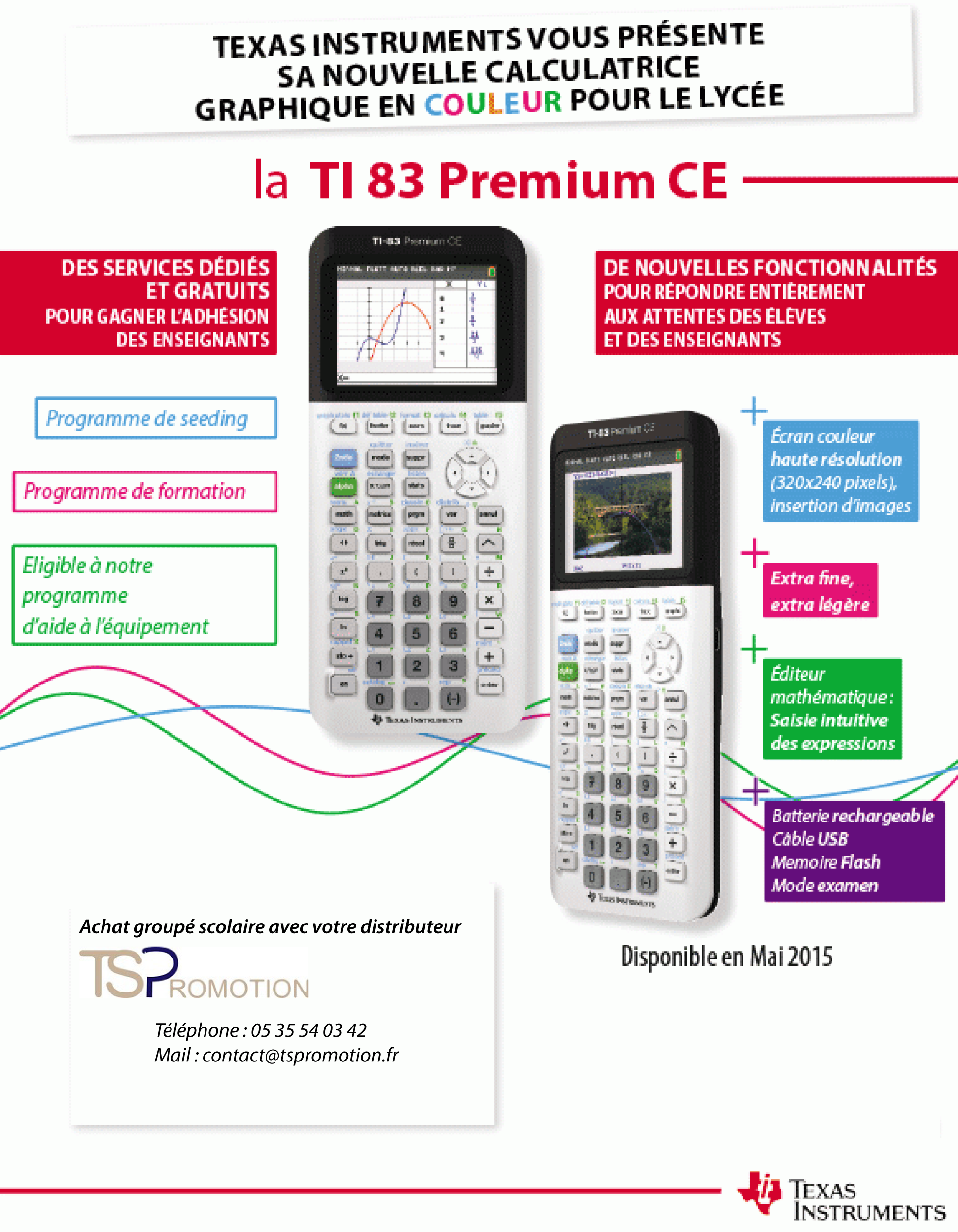 TI-83 Premium CE - nouveauté 2015 - ACHAT GROUPE CALCULATRICES